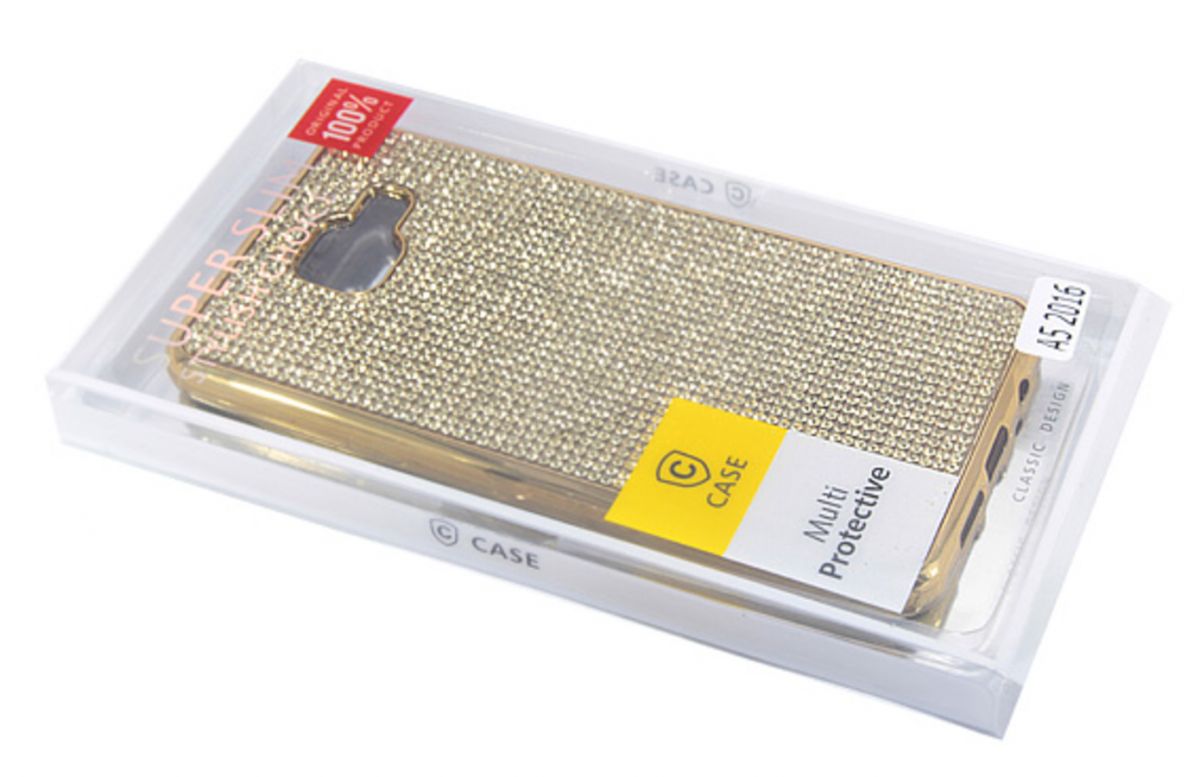 Чехол-накладка для Samsung A510 A5 C-CASE стразы РАМКА TPU золото ...